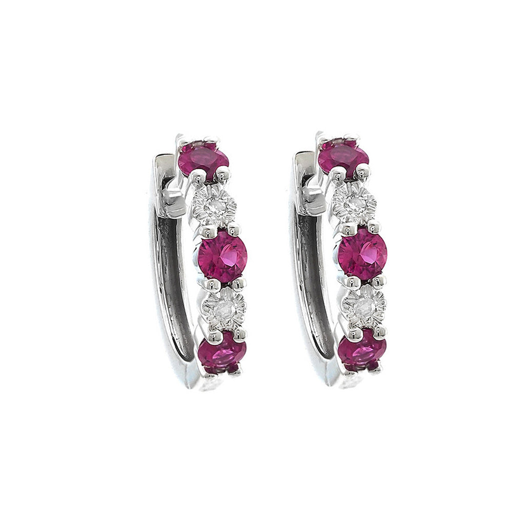 14K GOLD DIAMOND RUBY SASHA HUGGIES – Jen K Online