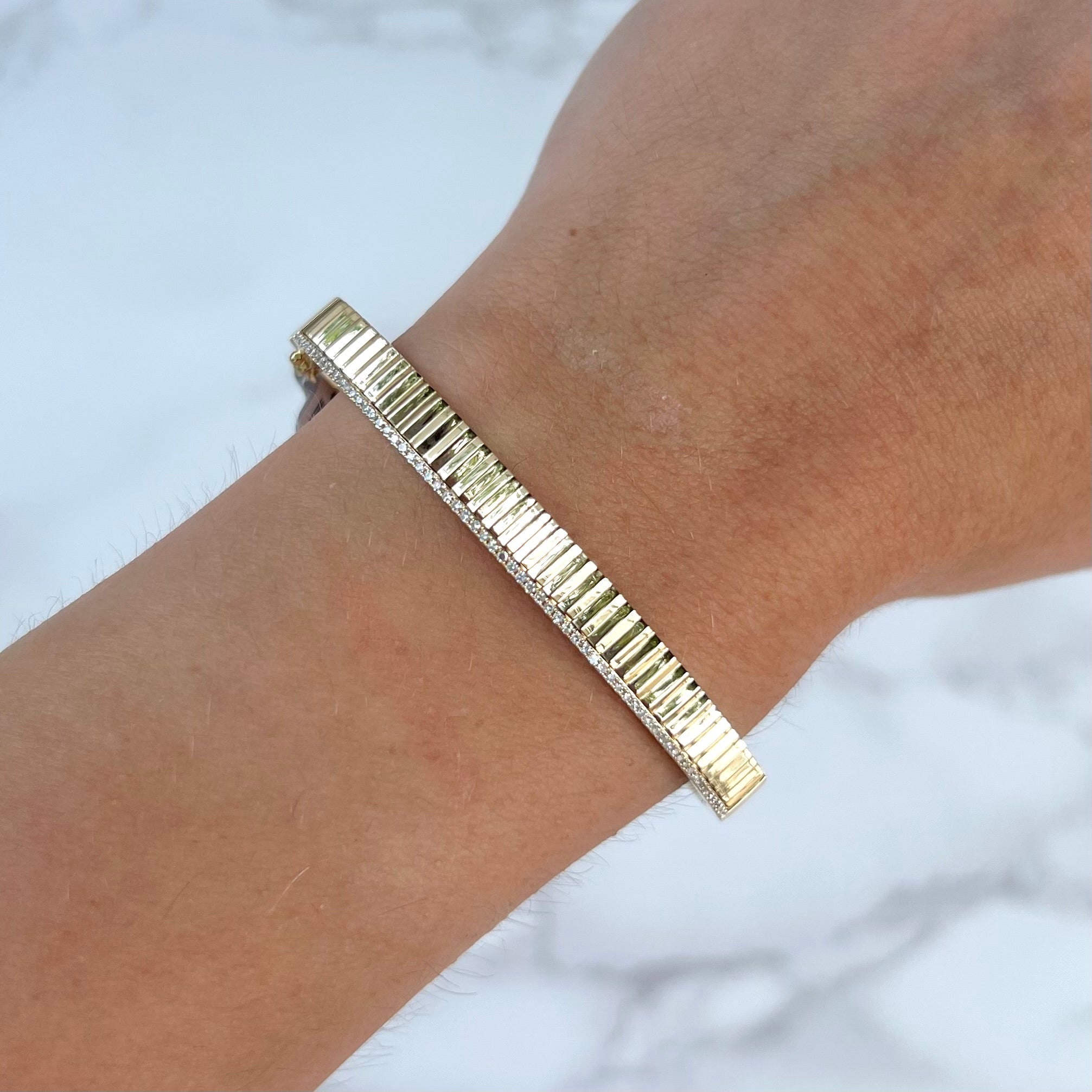 14K Gold Diamond Small Tyler Bangle