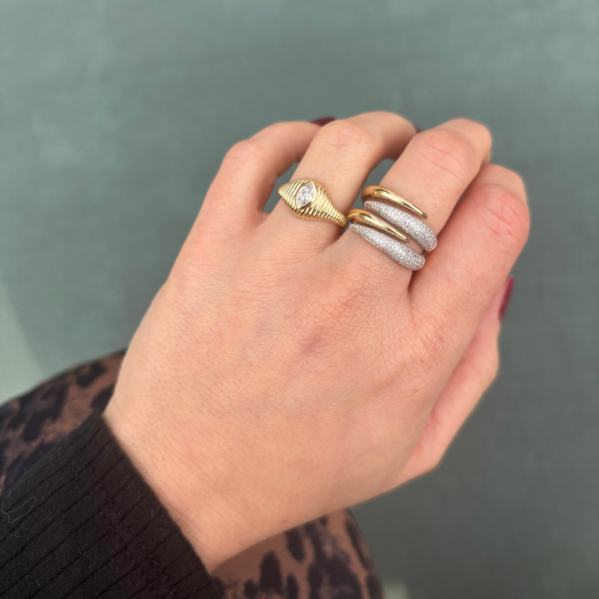 14K GOLD DIAMOND MARQUIS LENNON RING – Jen K Online