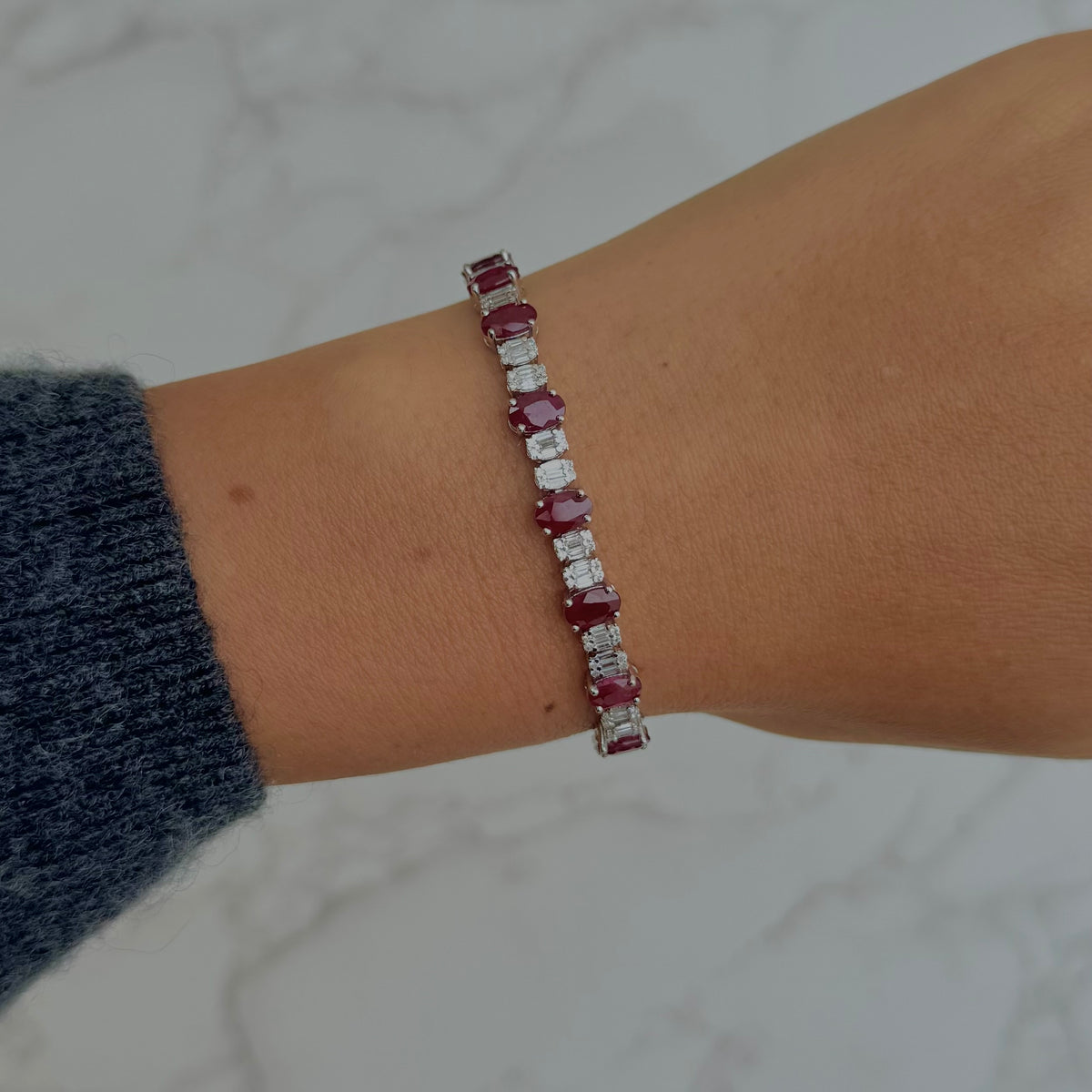 14K GOLD DIAMOND RUBY LARA TENNIS BRACELET – Jen K Online