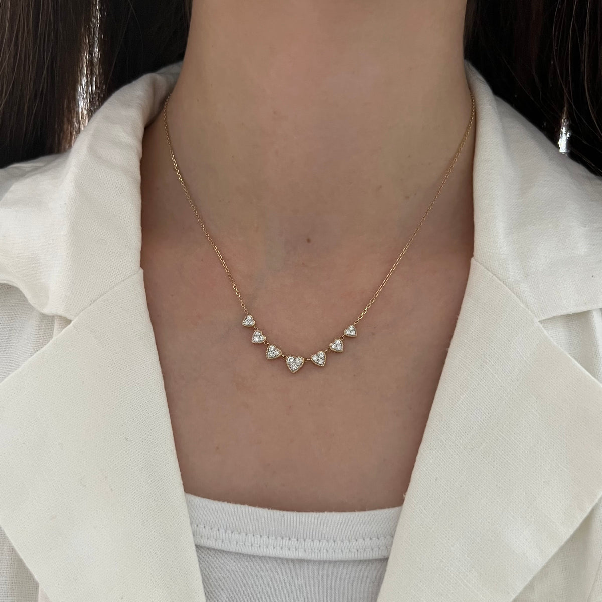 14K GOLD DIAMOND HADLEY HEART NECKLACE – Jen K Online