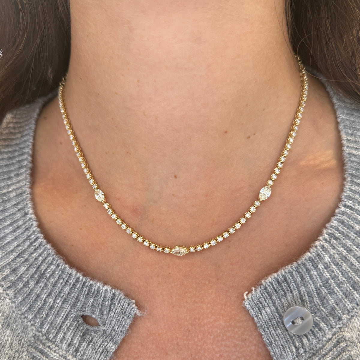 14K GOLD DIAMOND ELEANOR NECKLACE – Jen K Online