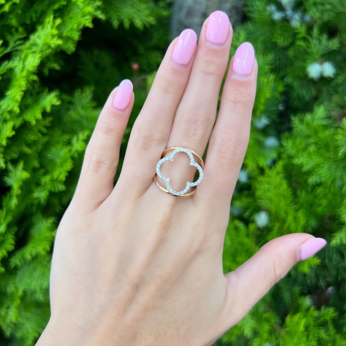 14K GOLD DIAMOND AMANDA CLOVER RING – Jen K Online