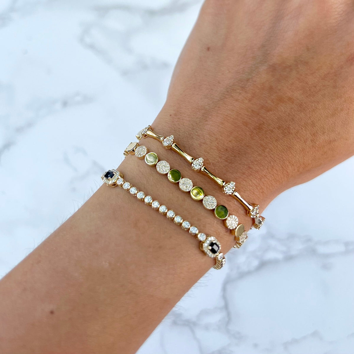 14K GOLD DIAMOND SAPPHIRE CECILIA BRACELET – Jen K Online