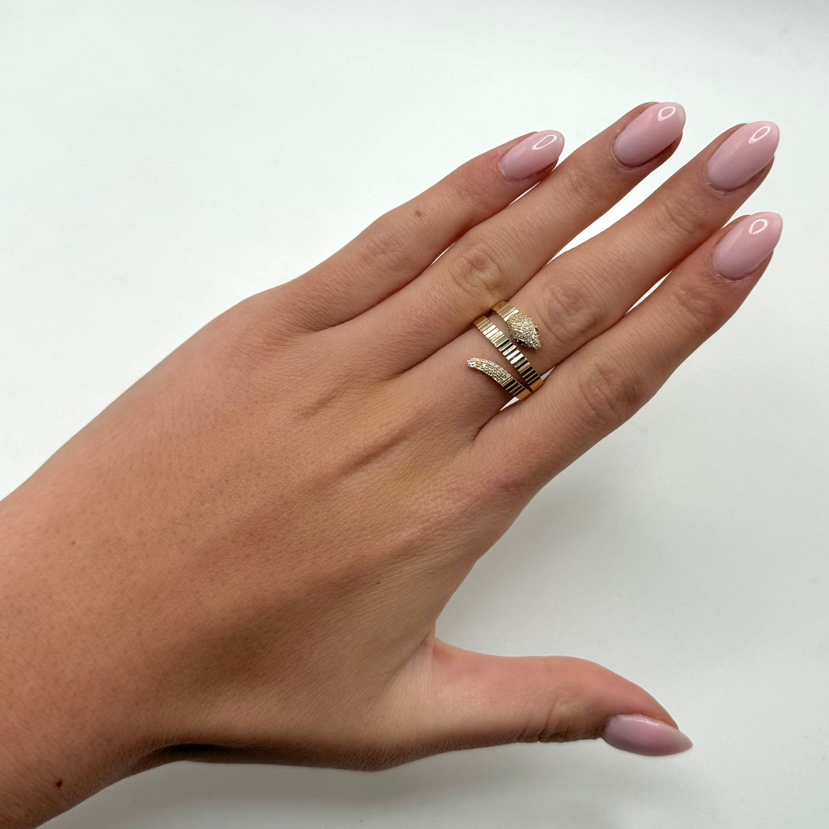 14K GOLD DIAMOND EMERALD SPENCER SNAKE RING – Jen K Online