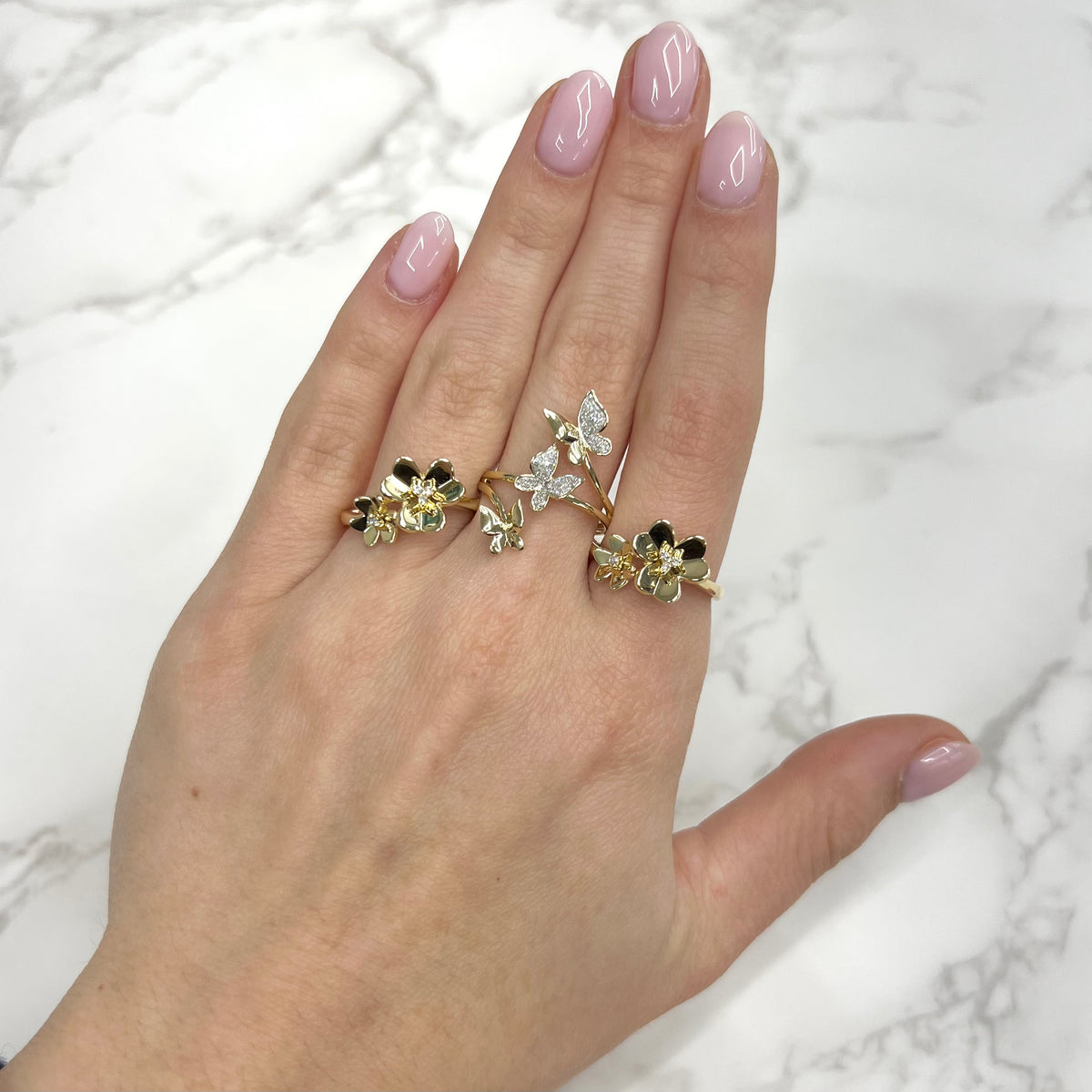 14K GOLD DIAMOND MARSHA FLOWER RING – Jen K Online