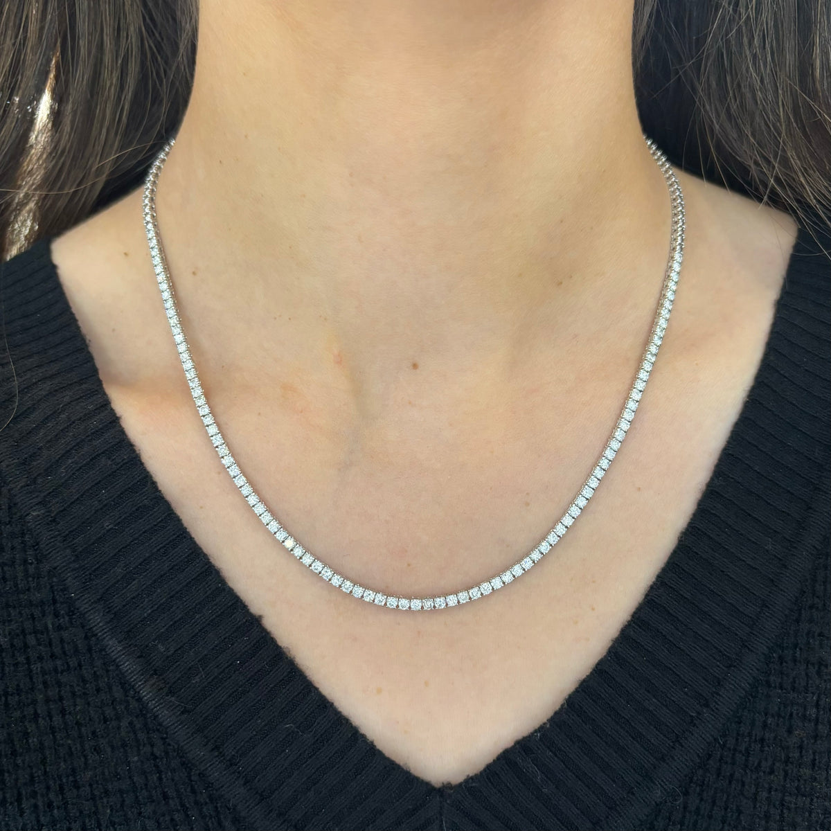 14K GOLD 3.57 CT DIAMOND ARIANA TENNIS NECKLACE – Jen K Online