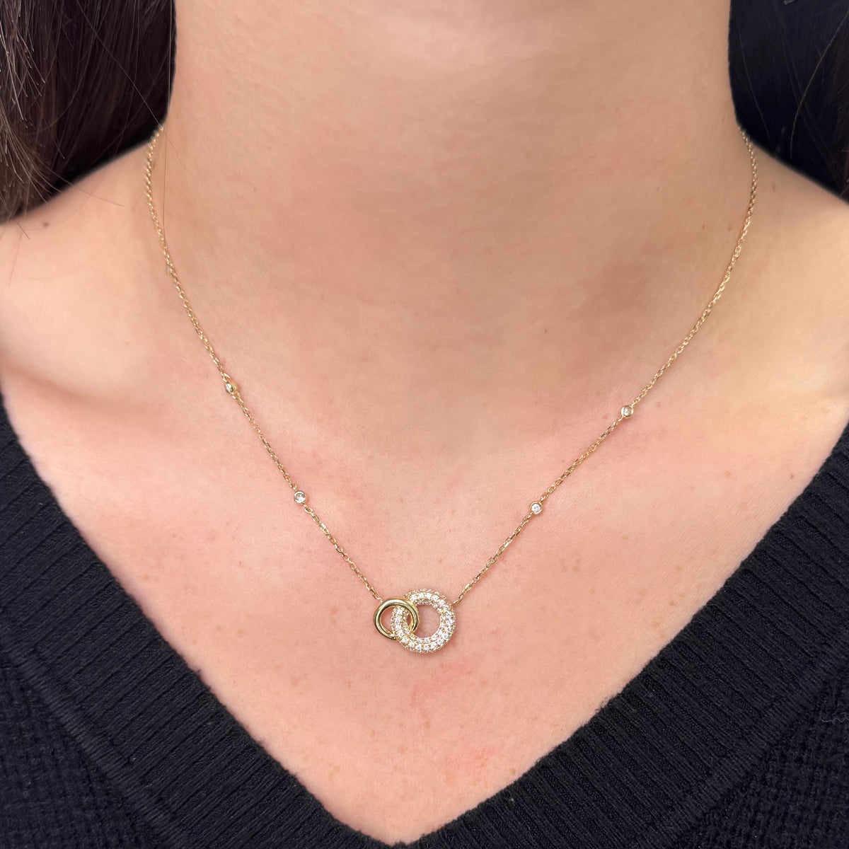 14K GOLD DIAMOND MELANIE NECKLACE – Jen K Online
