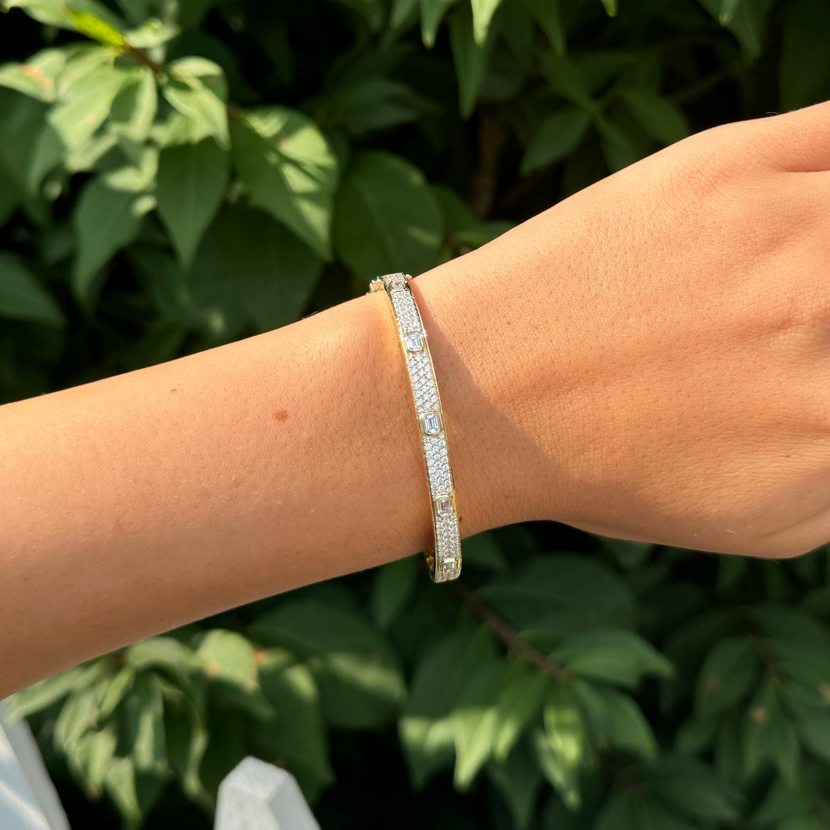 14K GOLD DIAMOND GEMMA BANGLE – Jen K Online