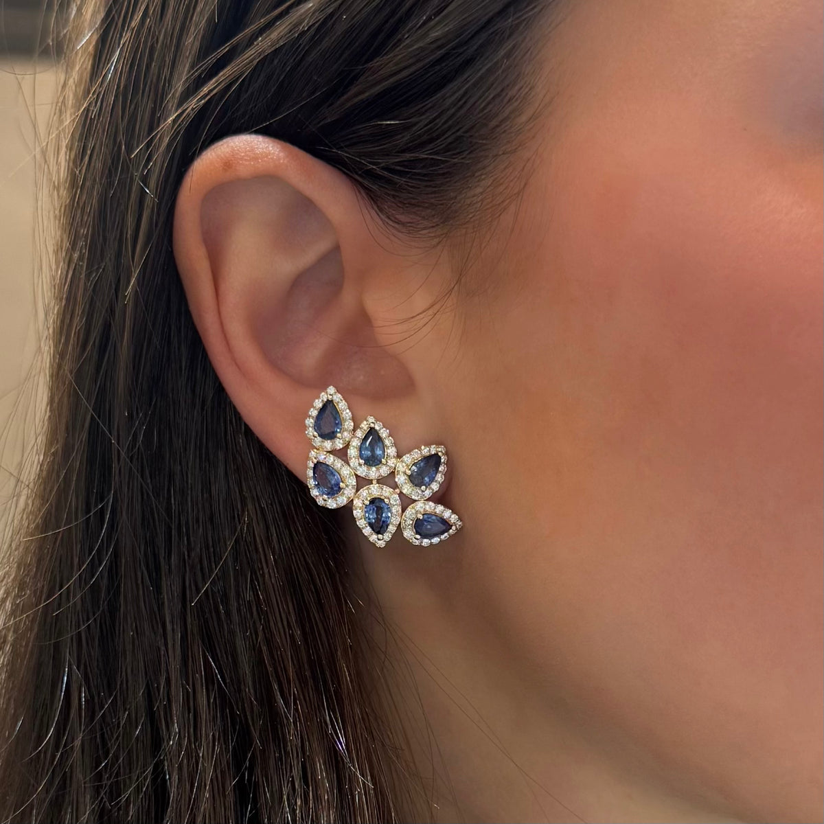 14K GOLD DIAMOND SAPPHIRE JENNY EARRINGS – Jen K Online