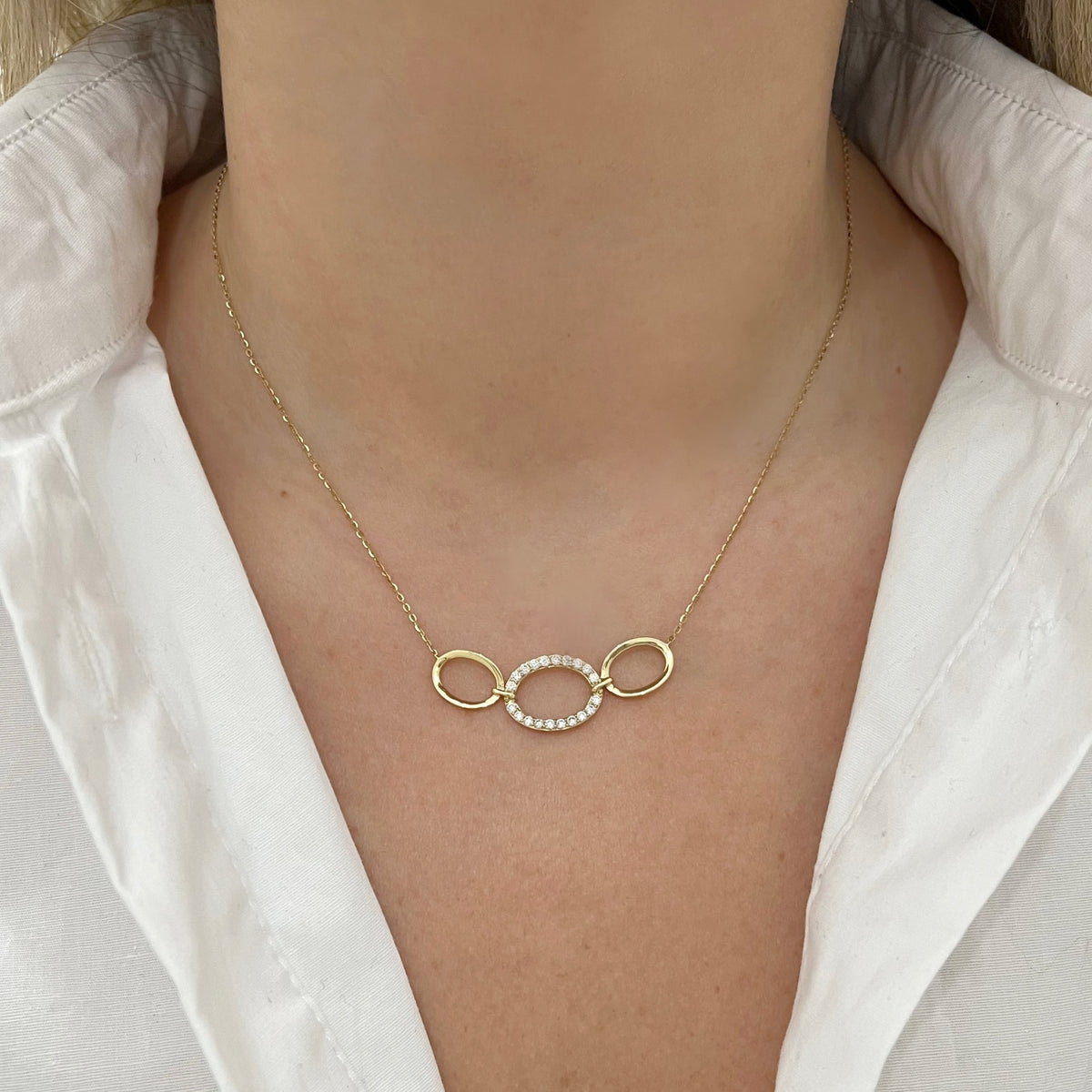 14K GOLD DIAMOND EVA NECKLACE – Jen K Online