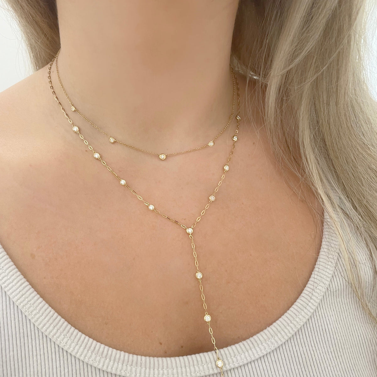 14K GOLD DIAMOND MIKA NECKLACE – Jen K Online