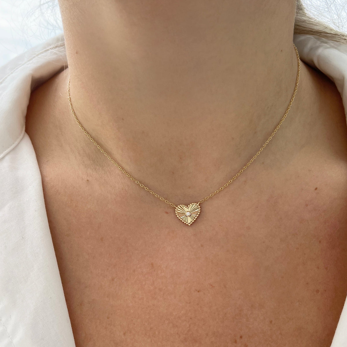 14K GOLD DIAMOND ATARA HEART NECKLACE – Jen K Online
