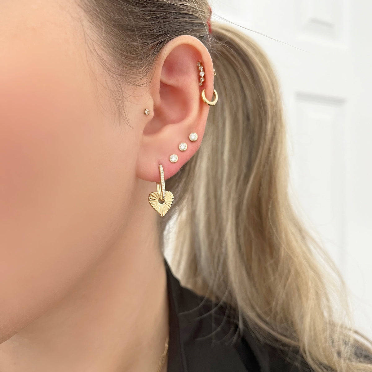 14K GOLD DIAMOND LULU HEART EARRINGS – Jen K Online