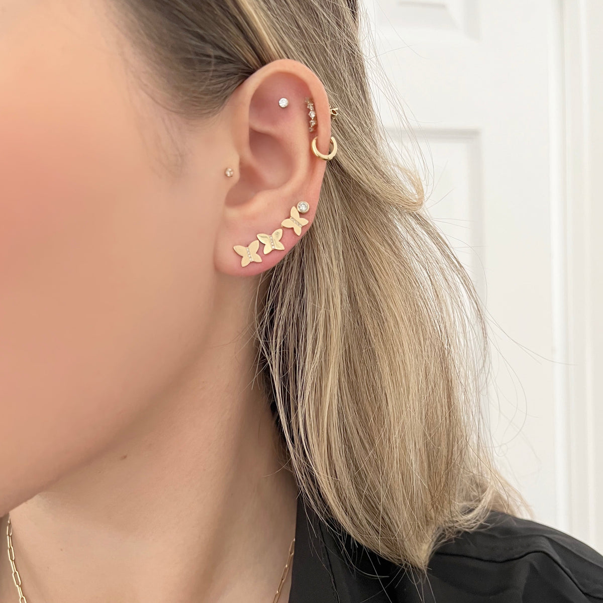 14K GOLD DIAMOND BRI BUTTERFLY STUDS – Jen K Online