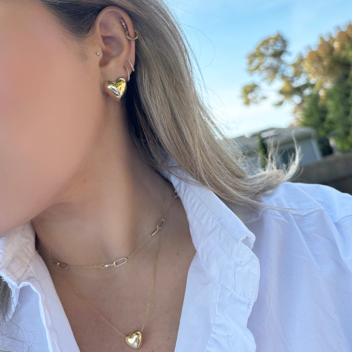 14K GOLD HALLE HEART EARRINGS – Jen K Online