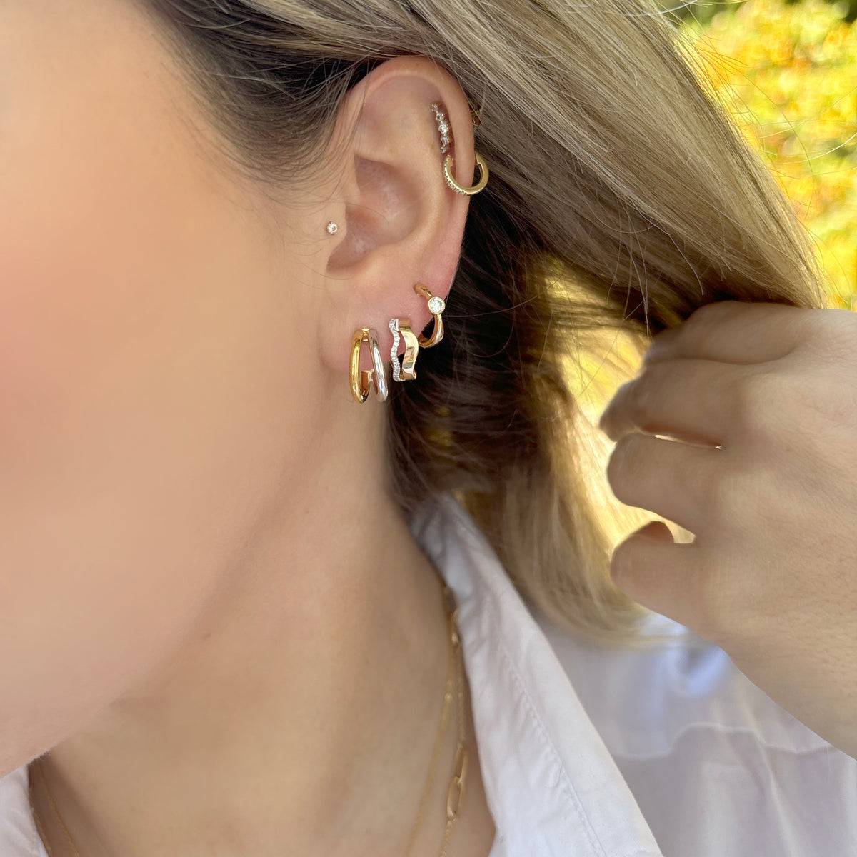 14K GOLD DIAMOND COCO HUGGIES – Jen K Online