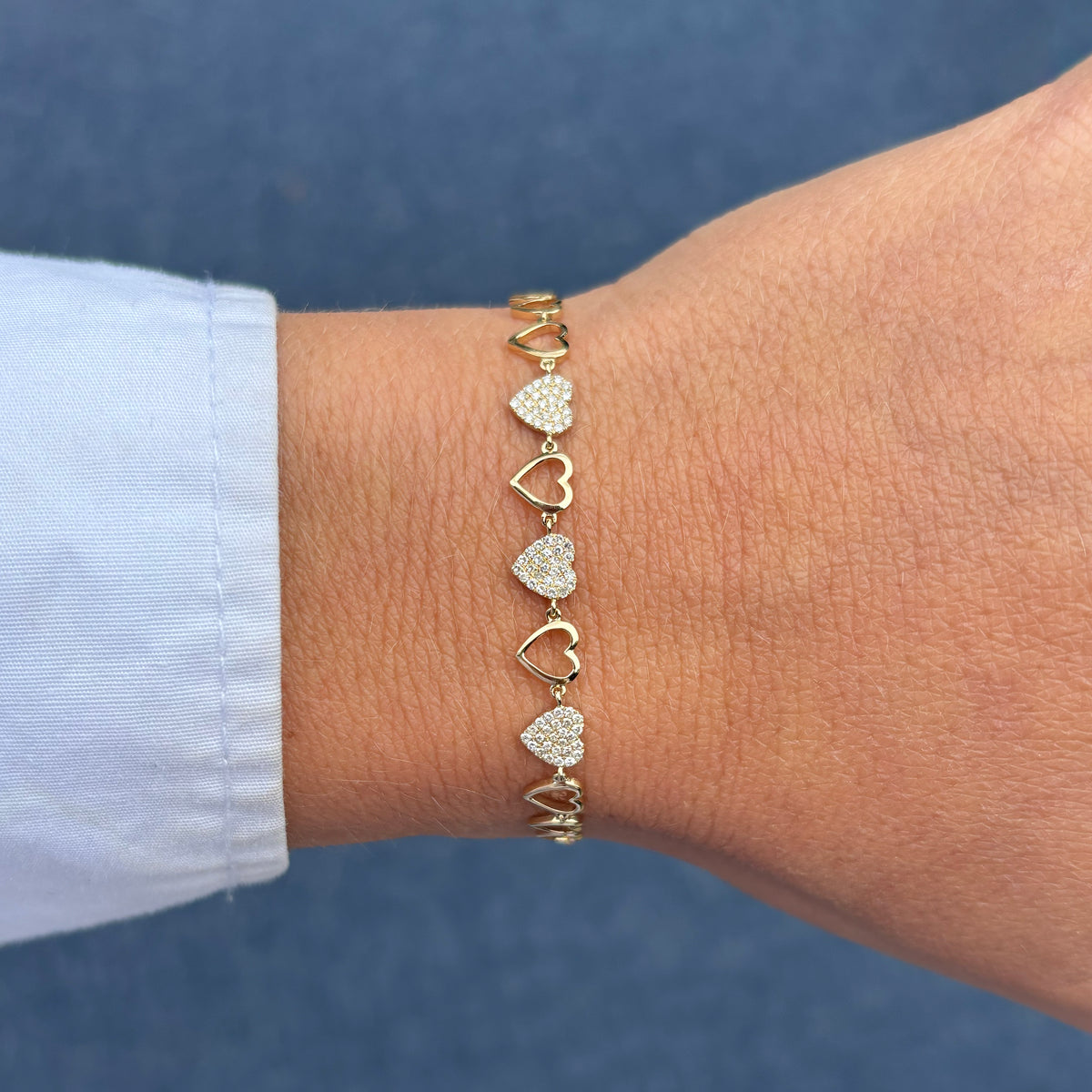 14K GOLD DIAMOND LILY HEART BRACELET – Jen K Online