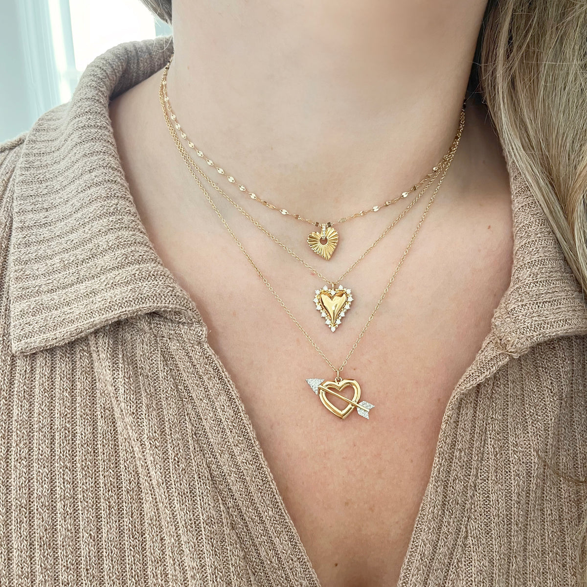 14K GOLD DIAMOND LULU HEART NECKLACE – Jen K Online