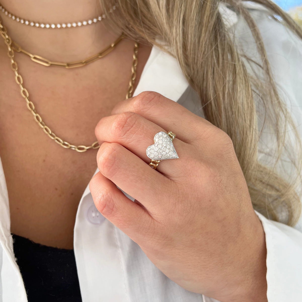 14K GOLD DIAMOND KRISTA HEART RING – Jen K Online