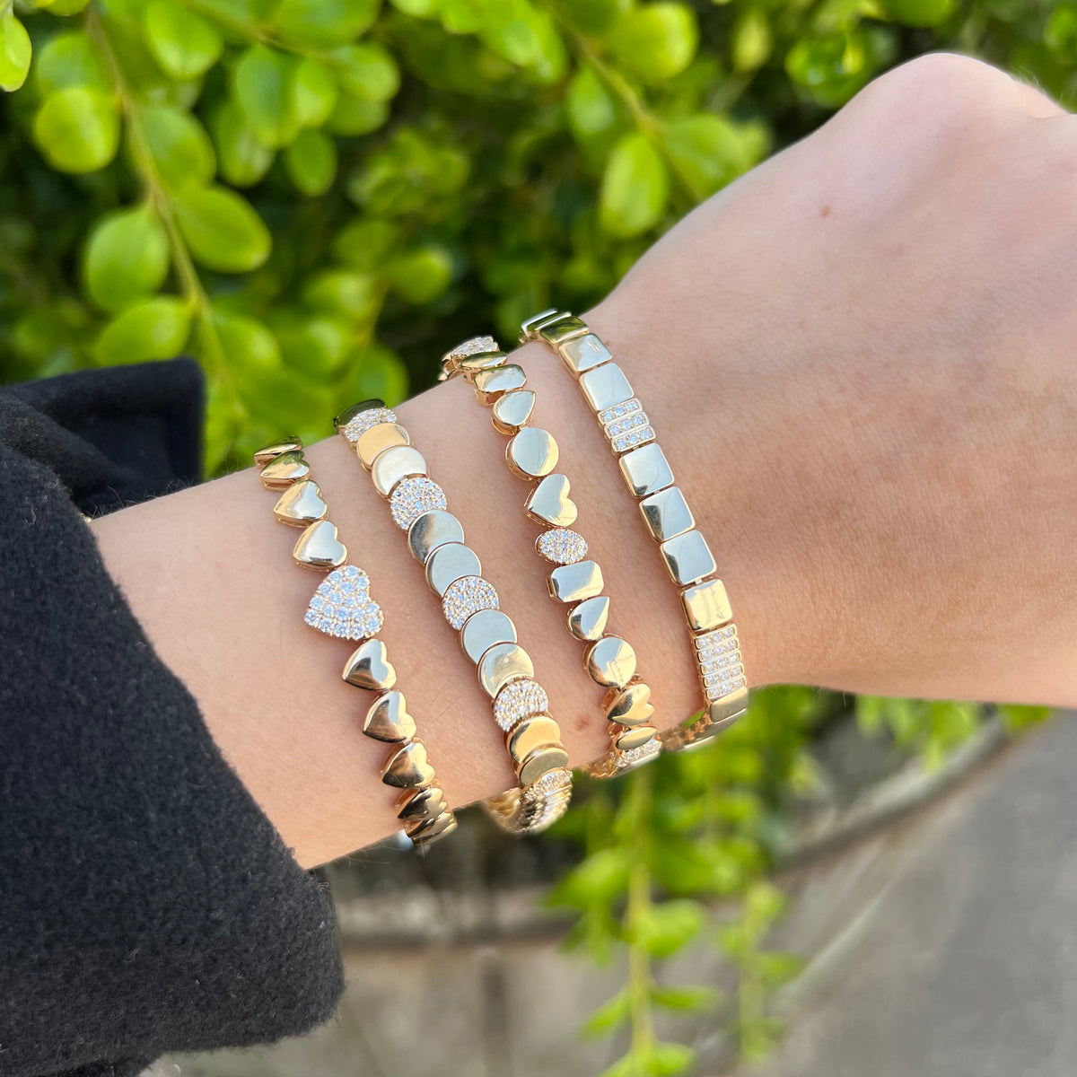 14K GOLD DIAMOND HALLE HEART BRACELET – Jen K Online