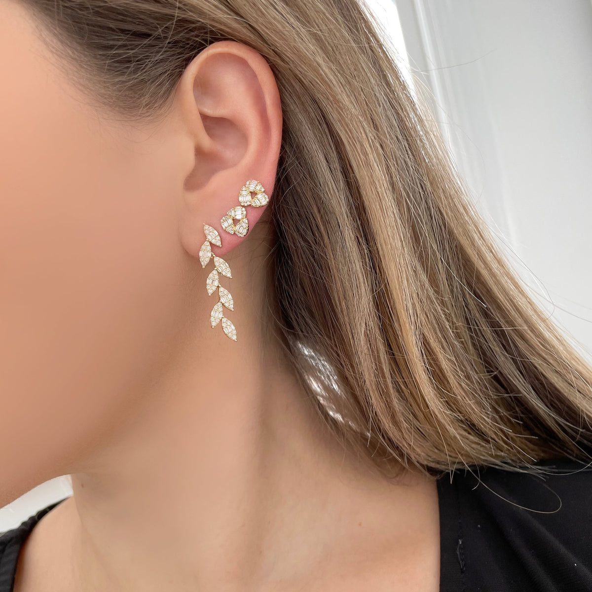 14K GOLD DIAMOND LULU PEAR STUDS – Jen K Online