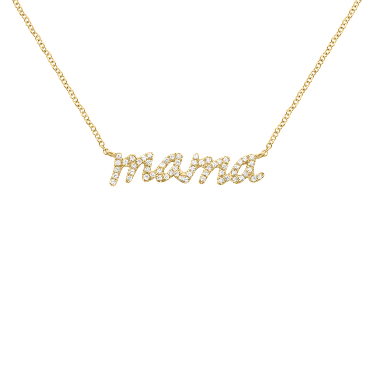14K GOLD DIAMOND SCRIPT MAMA NECKLACE – Jen K Online