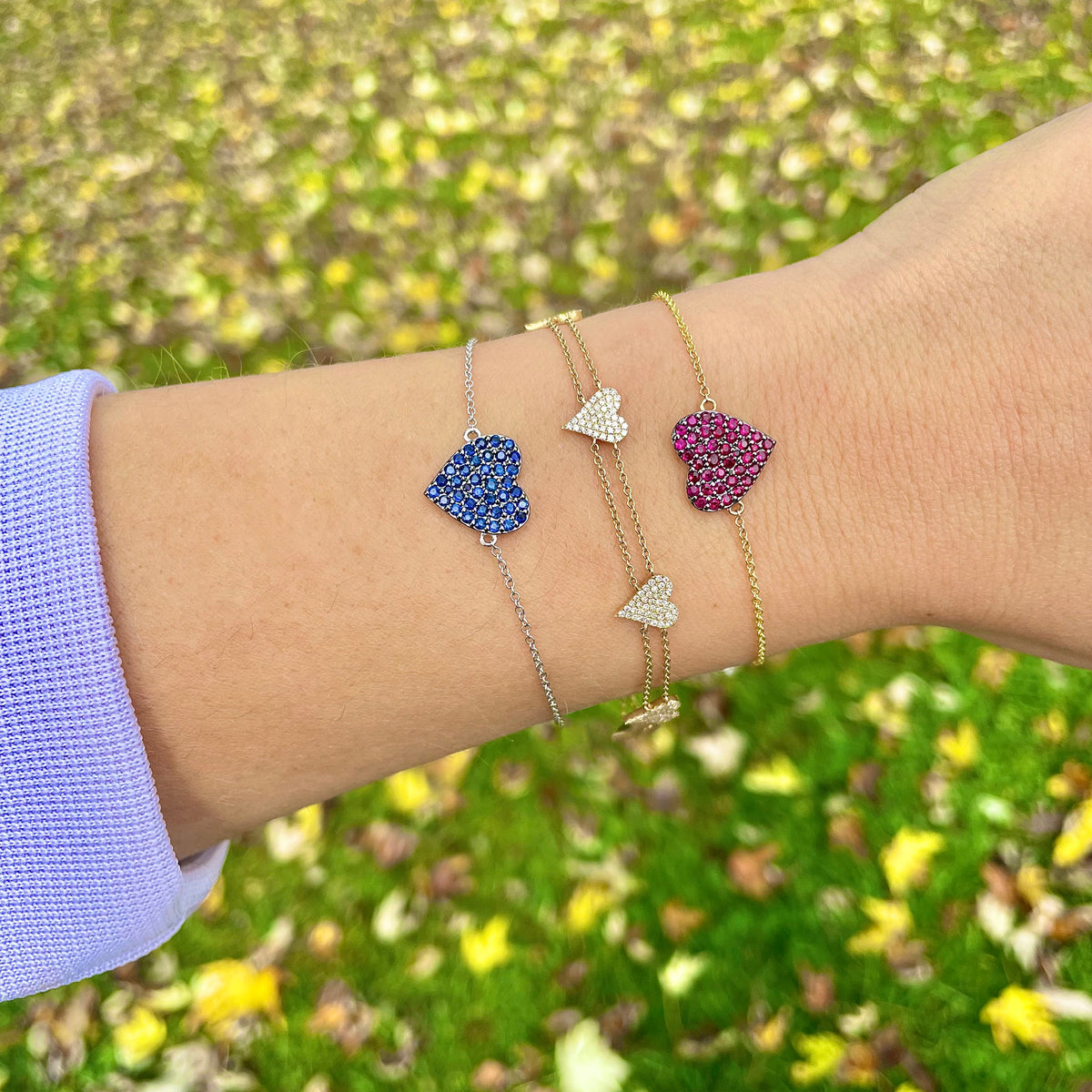 14K GOLD RUBY ROWAN HEART BRACELET – Jen K Online