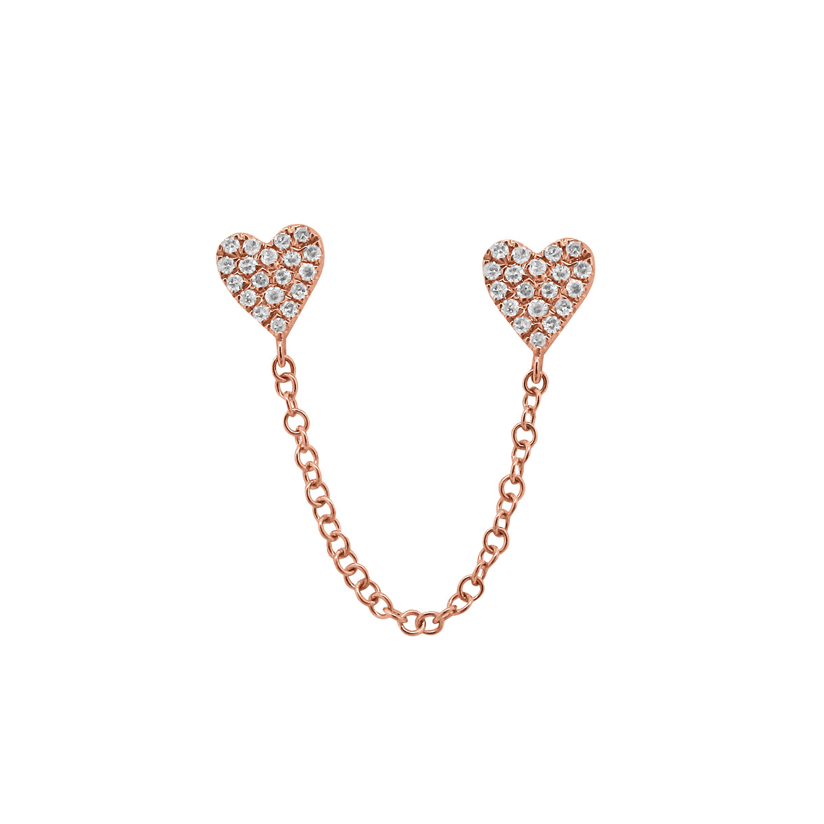 14K GOLD DIAMOND DOUBLE HEART EARRING – Jen K Online